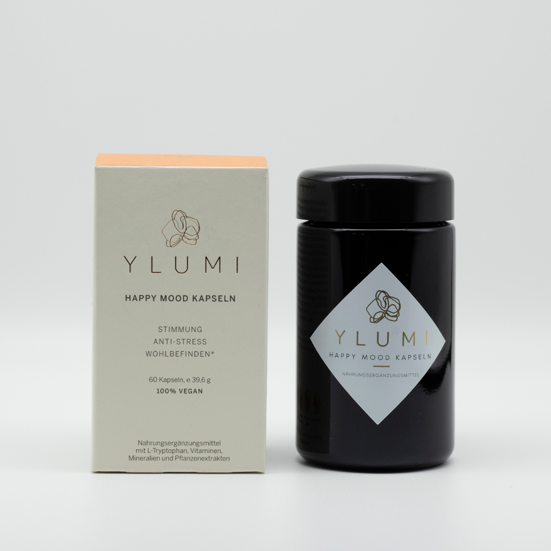 Ylumi Happy Mood Capsules – Good mood through serotonin precursors.